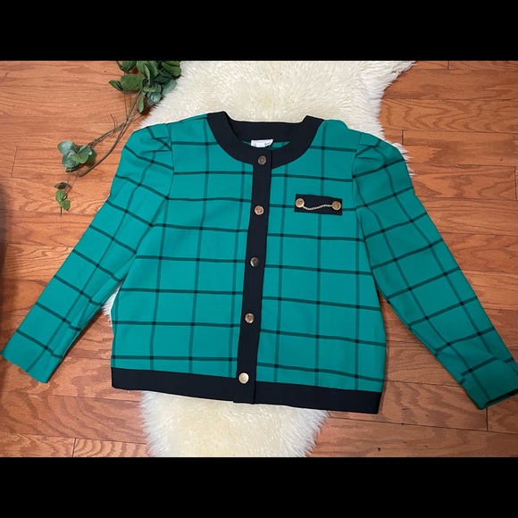 Good Times | Jackets & Coats | Vintage Green Black Plaid Blazer By Good ...